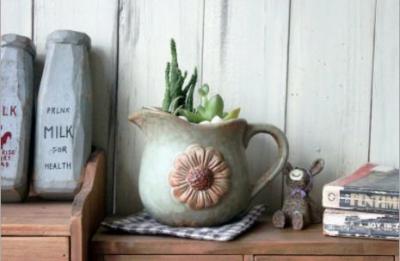 China Succulent Creative Plant Sun Flower Double Ears Flowerpots for sale
