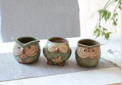 China Succulent Creative Animals Owl Simple Plant Flowerpots for sale