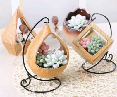 China Ceramic and Iron Flower Pot for Garden or Home Decoration for sale