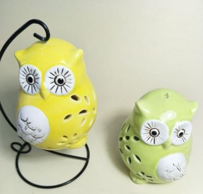 China Ceramic Creative Gifts Owl Candle Holder for Home Decoration for sale