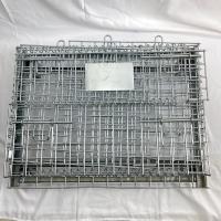 China Folding Q235 Stackable Mesh Pallet Cages Warehouse Grid Box Metal for sale