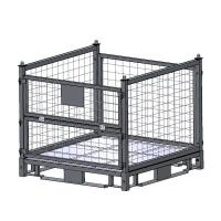 China Folding Q235 Stackable Mesh Pallet Cages Warehouse Grid Box Metal for sale