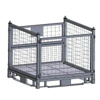China 300kg 500kg Metal Mesh Storage Containers Folding Semi Open Steel for sale