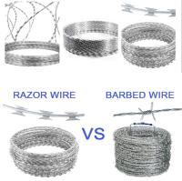 China 900mm Razor Sharp Barbed Wire Galvanized Metal Coil Thermal Bto-22 for sale