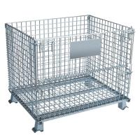 China Stackable Steel Mesh Containers Foldable Powder Coating for sale