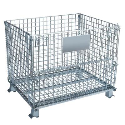 China Stackable Steel Mesh Containers Foldable Powder Coating for sale