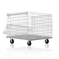 China Stackable Steel Mesh Containers Foldable Powder Coating for sale