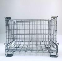 China Long Folding 4.8mm Wire Mesh Storage Containers Steel Metal Box Warehouse for sale
