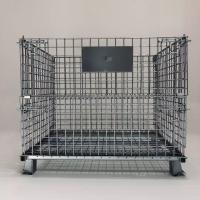 China Long Folding 4.8mm Wire Mesh Storage Containers Steel Metal Box Warehouse for sale