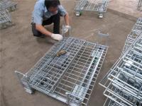 China Long Folding 4.8mm Wire Mesh Storage Containers Steel Metal Box Warehouse for sale