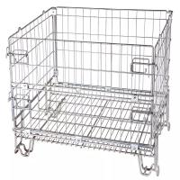 China Long Folding 4.8mm Wire Mesh Storage Containers Steel Metal Box Warehouse for sale