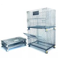 China Workshop Storage Metal Wire Mesh Container Cage Galvanized / Powder Coated for sale