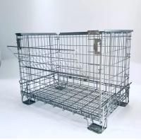 China Workshop Storage Metal Wire Mesh Container Cage Galvanized / Powder Coated for sale