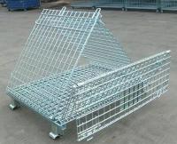 China Workshop Storage Metal Wire Mesh Container Cage Galvanized / Powder Coated for sale