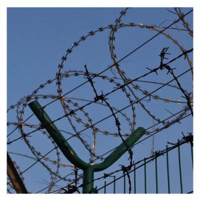 China 4 Mm Razor Blade Wire Fence Powder Coated Corrosion Resistant Anti Climb for sale