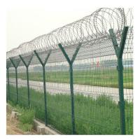 China Powder Coated 75mm X 12.5mm Airport Security Fencing Razor Barbed Anti Climb for sale