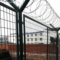 China Hot Dipped Galvanized Concertina Wire Fence Anti Climb Airport Security Fencing for sale