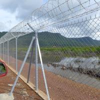 China Hot Dipped Galvanized Concertina Wire Fence Anti Climb Airport Security Fencing for sale
