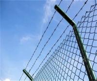 China Cyclone Barbed Wire 40x40mm Chain Link Mesh Fencing 2.8mm Extension Arms Pvc Coated for sale