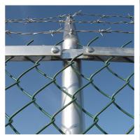 China 10 Ft Chain Link Security Fence Weave Removable With Round Post for sale