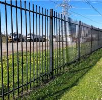 China Black RAL Color  Wrought Iron Garden Fence 2400mmL X 2100mmH for sale