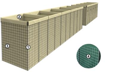 China Military Fortifications Hesco Barrier Wall BWG18-BWG22 Diameter for sale