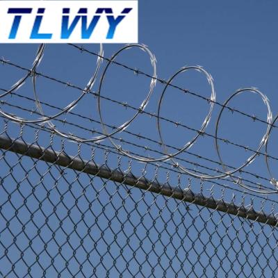 China 1.5mmx1.5mm Diamond Welded Razor Wire Mesh Electro Galvanized for sale