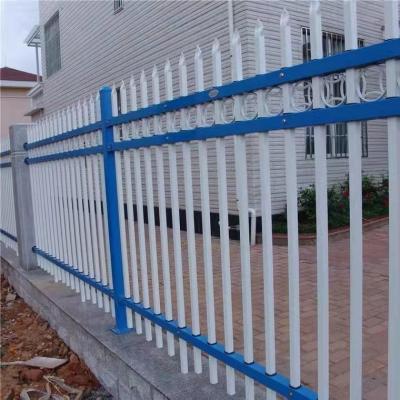 China TLSW Blue White Picket Wrought Iron Fence Panels Rustproof for sale