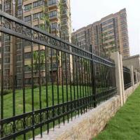 China TLSW Blue White Picket Wrought Iron Fence Panels Rustproof for sale