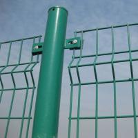 China Galvanized Steel 3D Wire Mesh Fence With Square Post RAL 6005 Green for sale