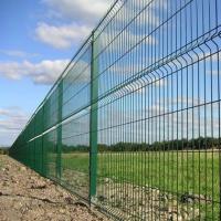 China Galvanized Steel 3D Wire Mesh Fence With Square Post RAL 6005 Green for sale