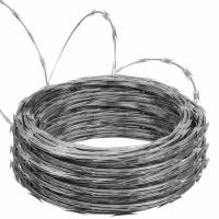 China 0.4mm-0.6mm PVC Coated Barbed Wire Anti Climb Heat Treated for sale