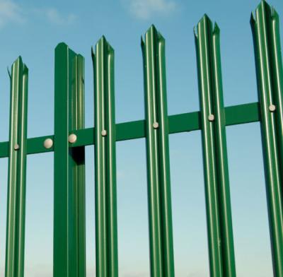 China Outdoor Green Galvanised Palisade Fencing Height 1.5m-2.8m for sale