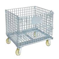 China Hot Dipgalvanized Wire Mesh Container Durable Wire Metal Storage Cage With Wheels for sale
