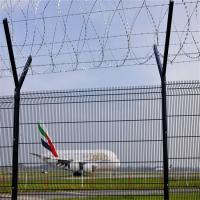 China 50*100mm PVC Coated Airport Security Fencing Dip Galvanized for sale