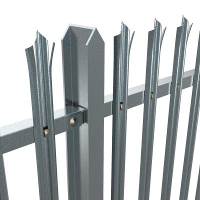 China 2.0mm 3.0mm Steelway Fence Secure Palisade Galvanised Metal Security Fencing for sale
