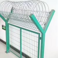 China Galvanized Airport Perimeter Fence 50*100mm 50*150mm Hole Y Post Fence for sale