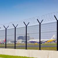 China 50*100mm PVC Coated Airport Security Fencing Dip Galvanized for sale