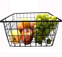 China Home Snacks Rectangle Small Wire Storage Basket Black Silver White for sale