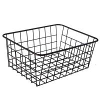 China Home Snacks Rectangle Small Wire Storage Basket Black Silver White for sale