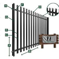 China Garden Residential 0.9m Galvanized Palisade Fence Powder Coated for sale