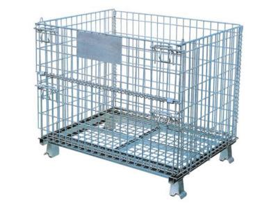 China Foldable 400kg Metal Mesh Storage Containers Galvanized Rolling for sale