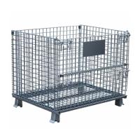 China Collapsible 1000kg Metal Wire Mesh Container Pallet for sale
