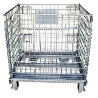 China Galvanized 700kg Stackable Mesh Pallet Cages For Warehouse for sale