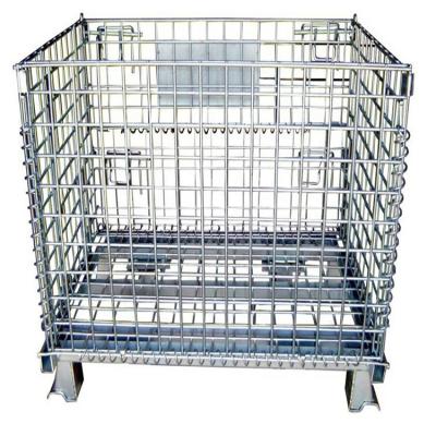 China Galvanized 700kg Stackable Mesh Pallet Cages For Warehouse for sale