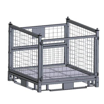 China Heavy Duty 600kg Industrial Wire Mesh Containers Warehouse Storage Durable for sale