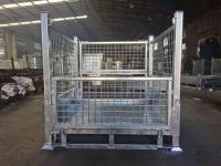 China Heavy Duty 600kg Industrial Wire Mesh Containers Warehouse Storage Durable for sale