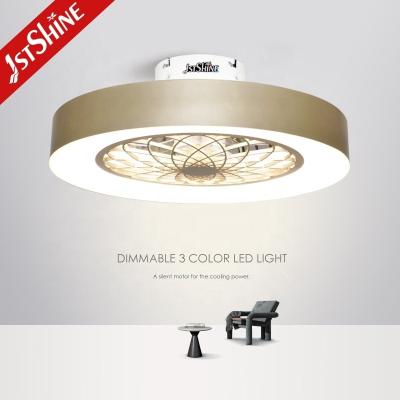 China Hidden Removable Blades LED Ceiling Fan with Metal Material and Remote Control for sale