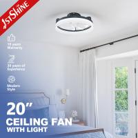 China ABS Clear Plastic Blades 20 Inch Ceiling Fan with LED Light and Flush Mount Design for sale