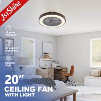 China Quiet Sleep Mode 20 Inch LED Ceiling Fan with Low Profile Design and 3 Color Light for sale
